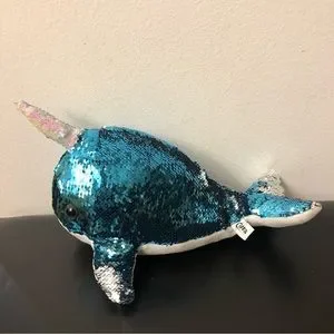 Goffa | Toys | Goffa Sequin Unicorn Whale Turquoise Silver 5 Stuffed ...